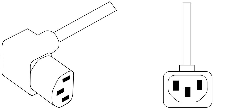 IEC C13 BOTTOM ANGLE FEMALE TO 10A GPO, IEC C13 C14