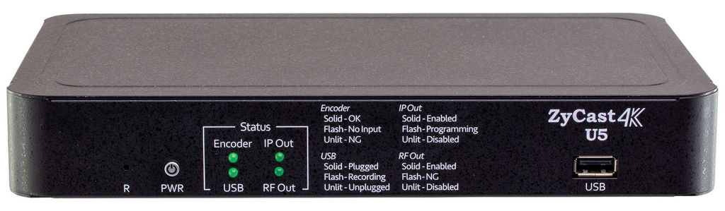 ZYCAST SINGLE CHANNEL 4K HEVC MODULATOR AND IP STREAMER, DVB-T Modulators